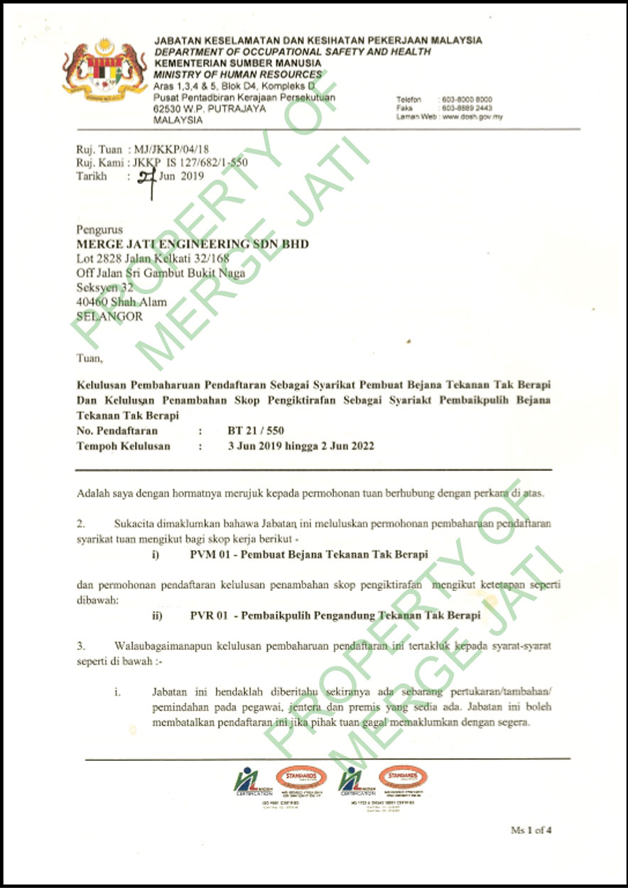 Certification | Merge Jati Group